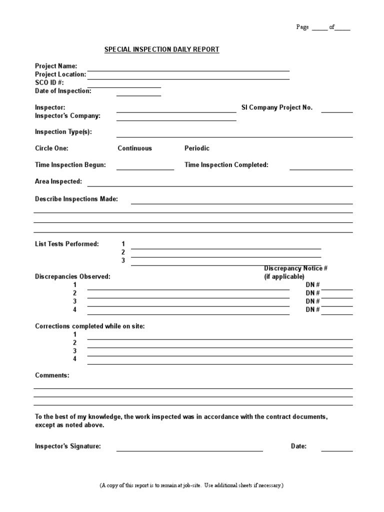 Daily inspection report for ABC project | PDF | Concrete | Nature