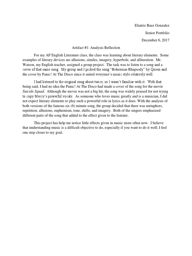 Artifact 1 Reflection | PDF