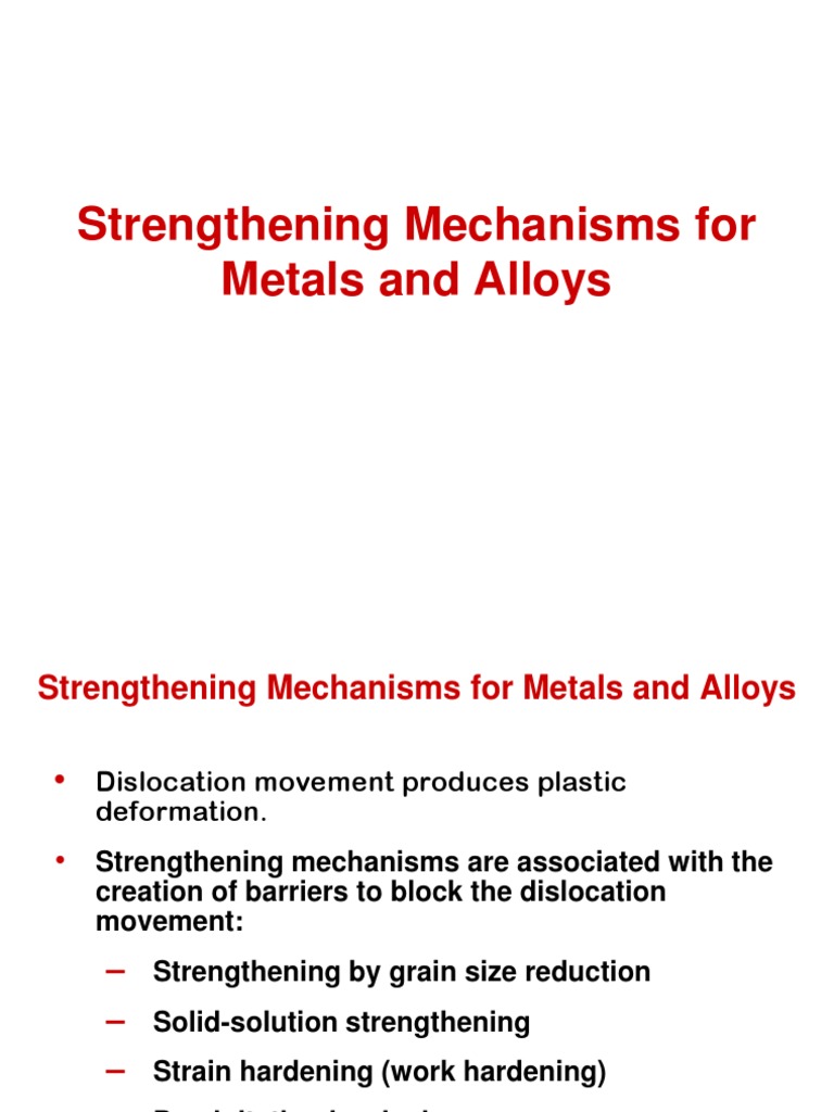 Strengthening Mechanisms For Metals and Alloys | PDF | Chemical Product ...