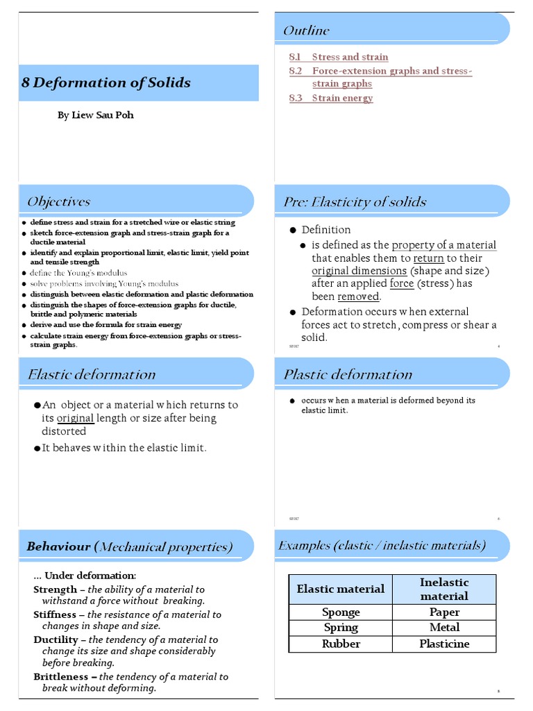 Chapter08 Deformation of Solids Ss | PDF | Deformation (Engineering ...