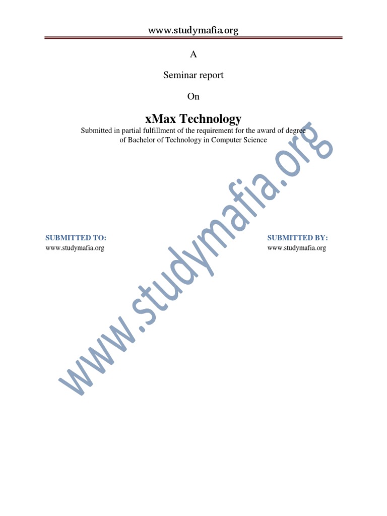 xMax Technology Seminar Report | PDF | Voice Over Ip | Computer Network