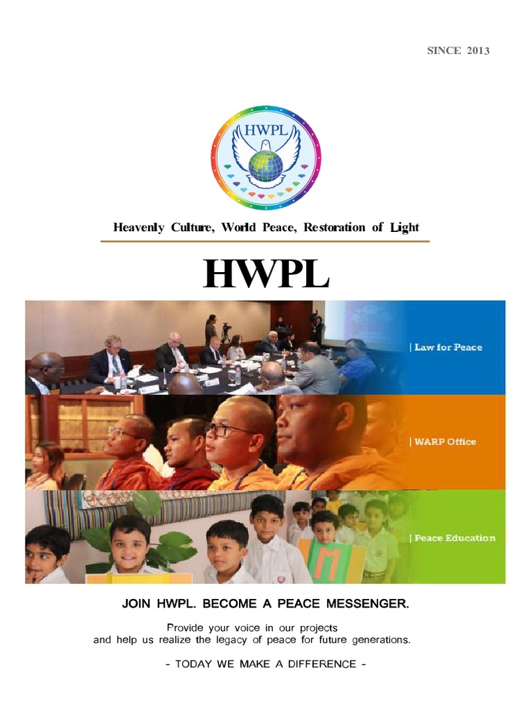 Brochure HWPL WARP Office | PDF | Interfaith Dialogue | Peace