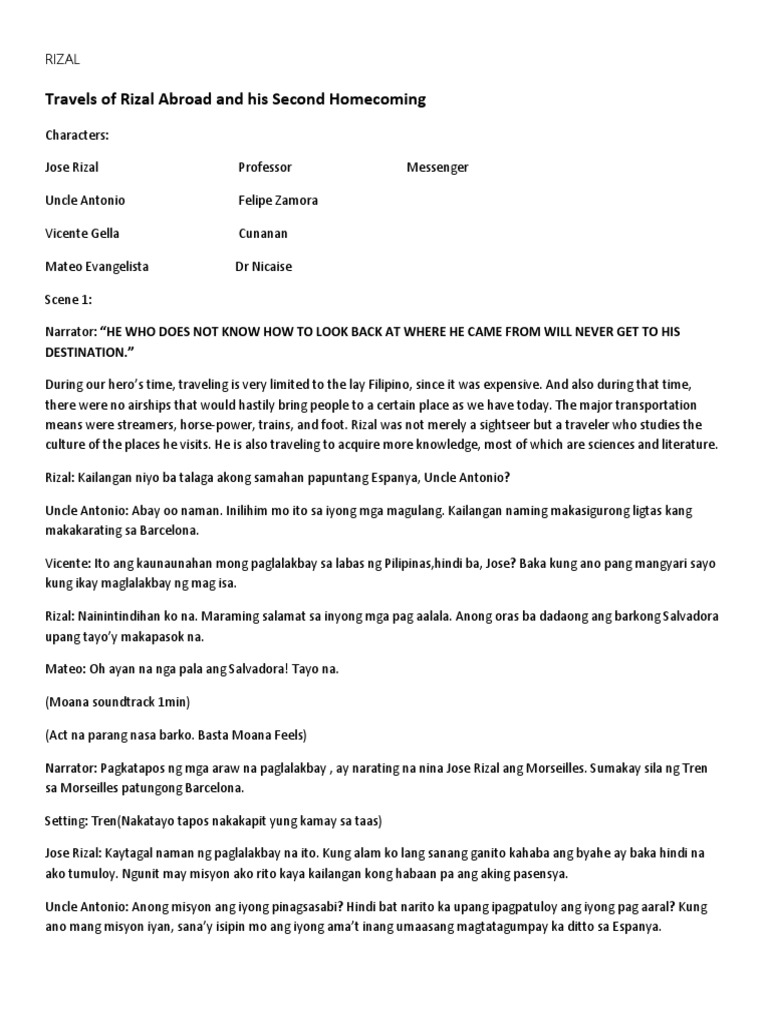 Rizal Script | PDF