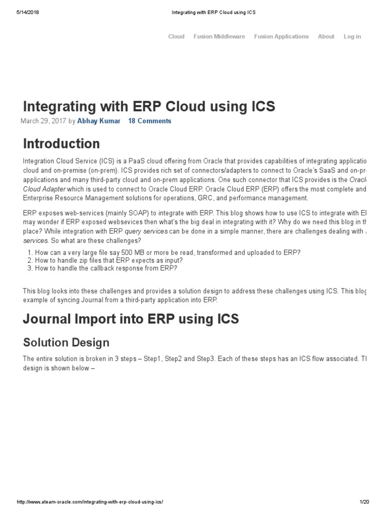 Integrating With ERP Cloud Using ICS | PDF | Cloud Computing ...
