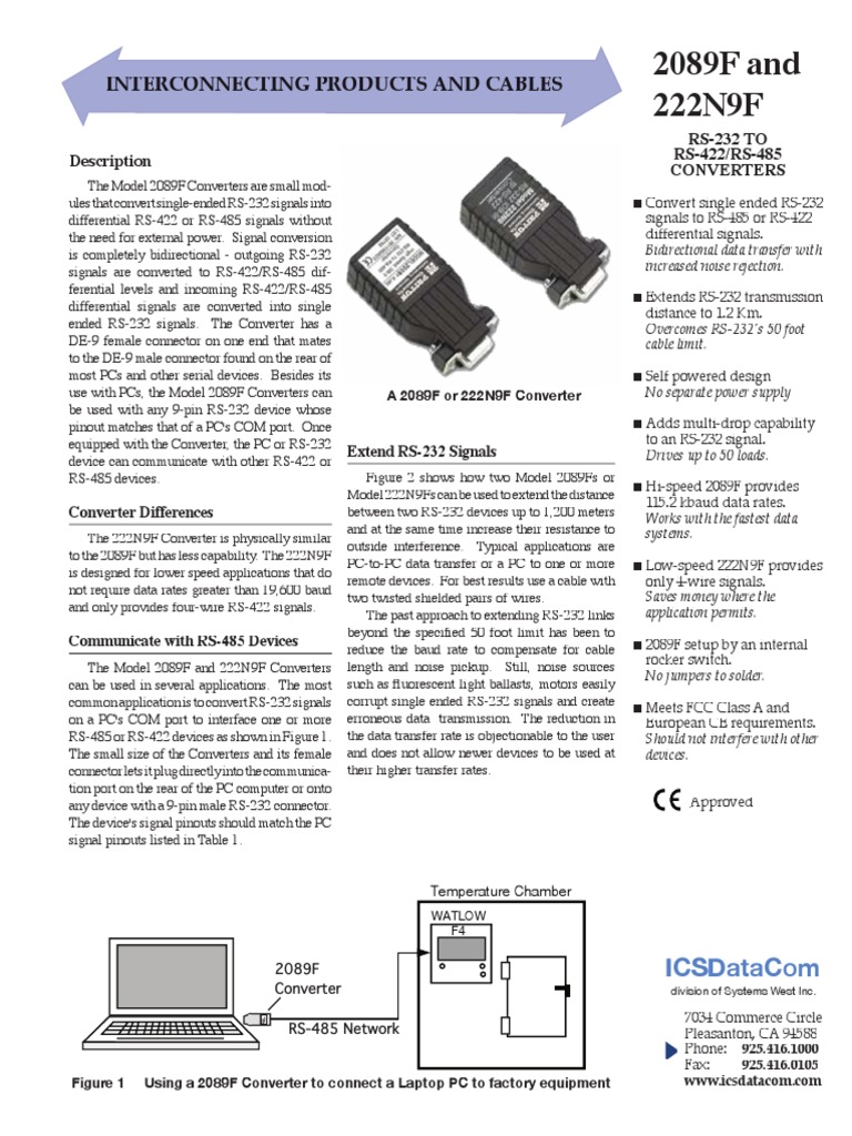 Patton Converter RS232-RS485 (Model 2089F) | PDF | Digital Electronics ...