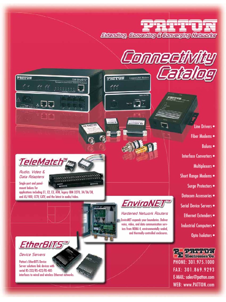 PATTON Catalog - Connectivity LR PDF | PDF | Voice Over Ip | Internet ...