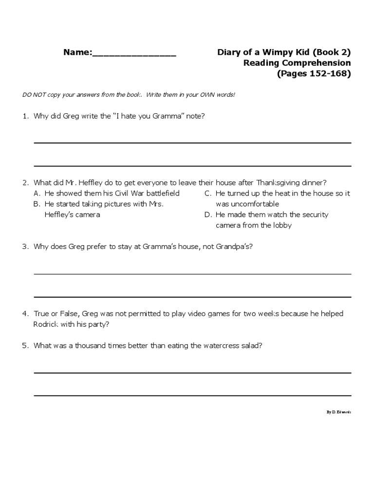 Watercress Salad in Wimpy Kid Diary | PDF | Diary | Children's Novels