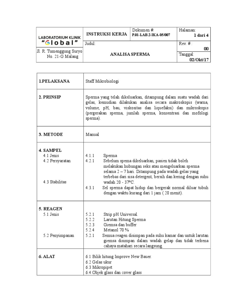 Hasil Analisa Sperma Normal | PDF