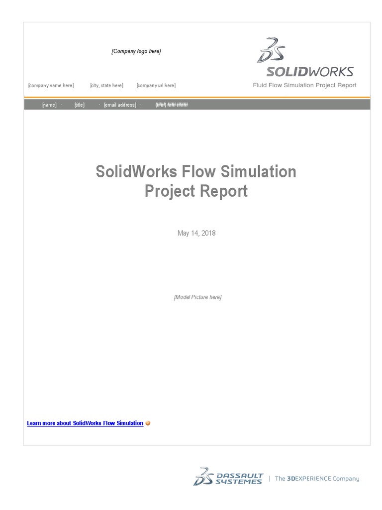 Solidworks Flow Simulation Project Report: (Company Logo Here) | PDF ...