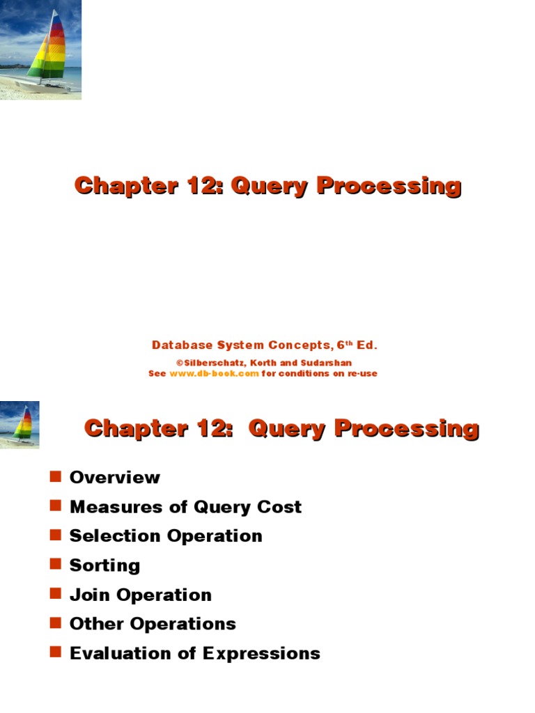 Chapter 12 Query Processing Pdf Database Index Computer Data