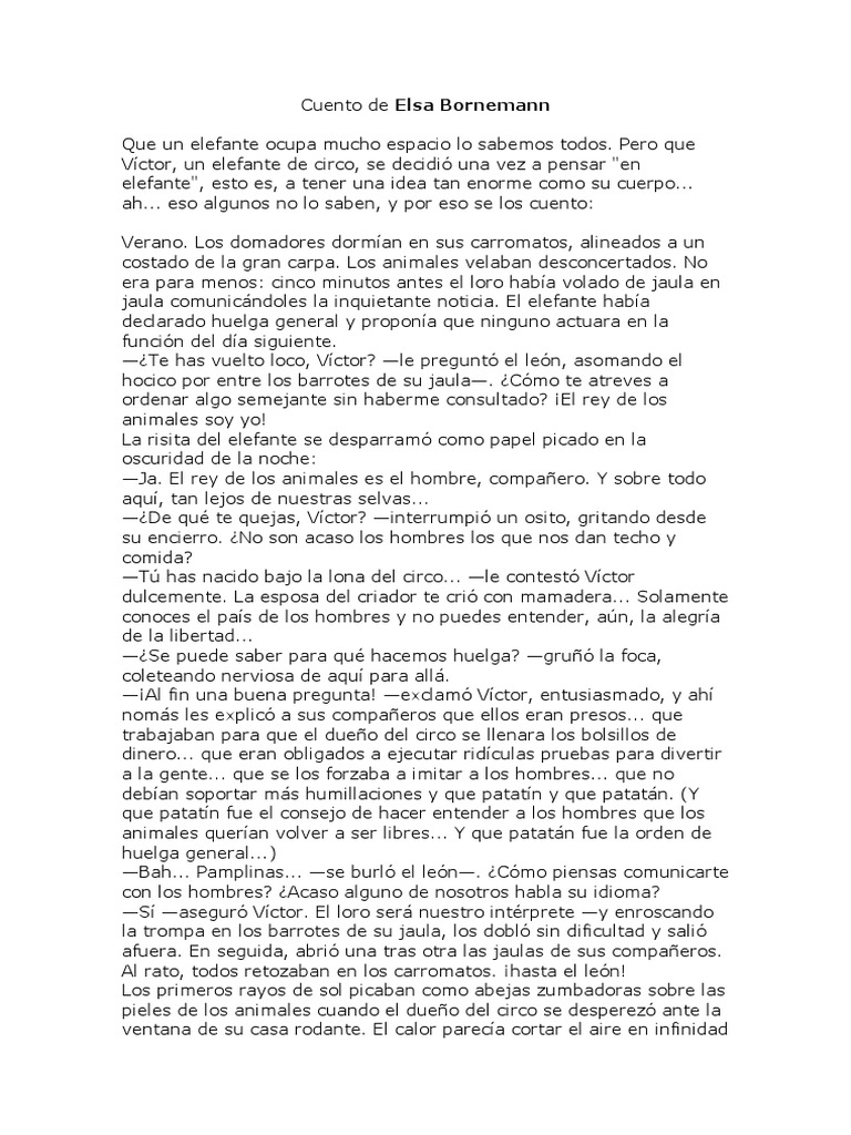 Cuento de Elsa Bornemann | PDF