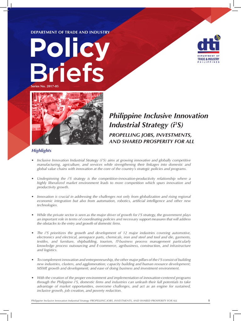 DTI Policy Brief 2017 05 Philippine Inclusive Innovation Industrial ...