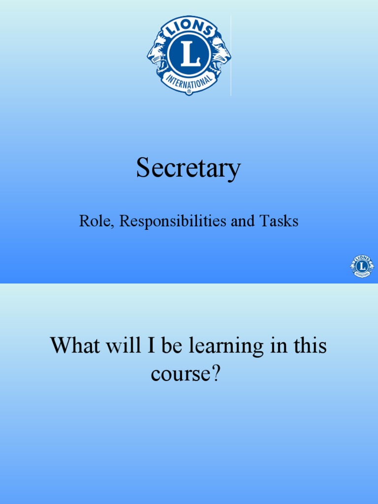 Club Secretary Role and Responsibilities | PDF | Leadership