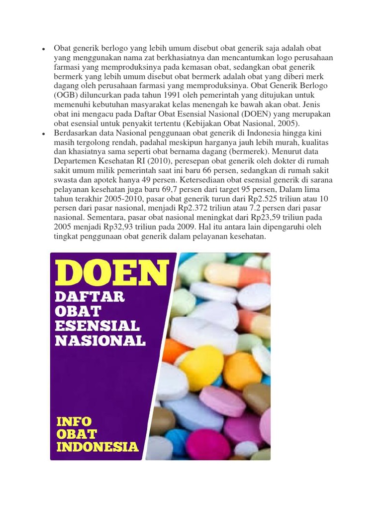 Obat Generik Berlogo Yang Lebih Umum Disebut Obat Generik Saja Adalah ...