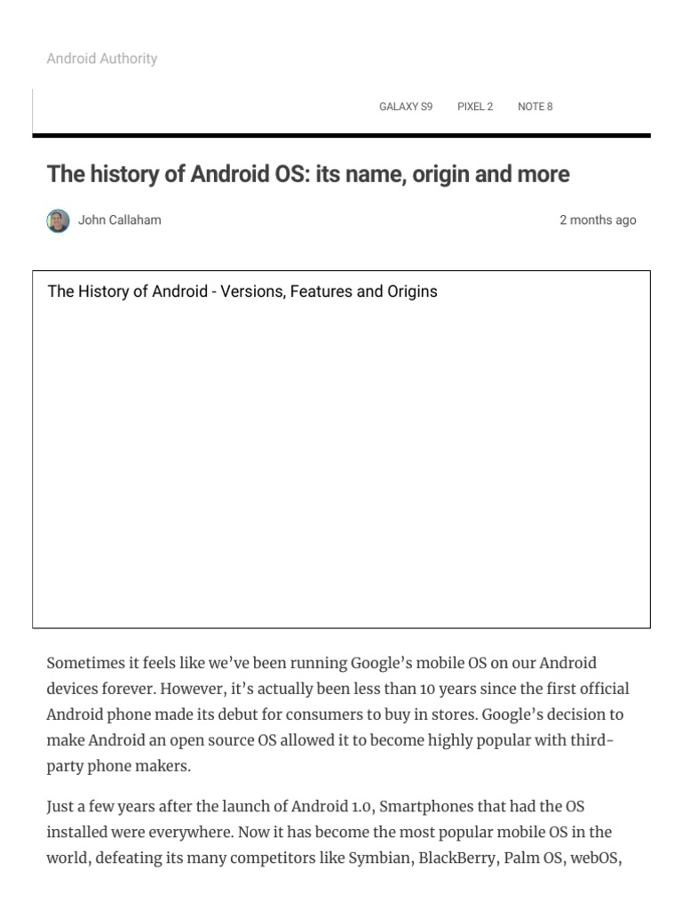 History and Origins of Android OS | PDF | Android (Operating System ...