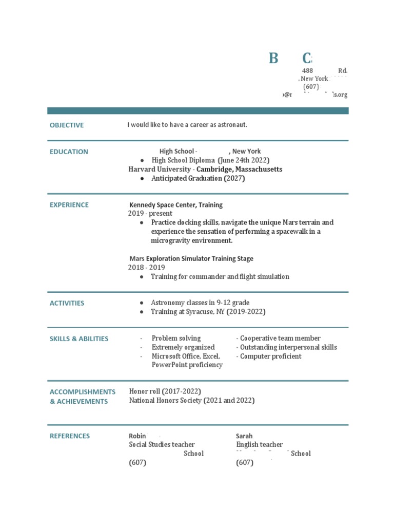 Resume - Brie Carter | PDF