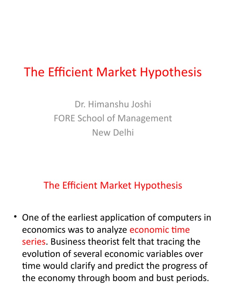 Understanding the Efficient Market Hypothesis | PDF | Business ...