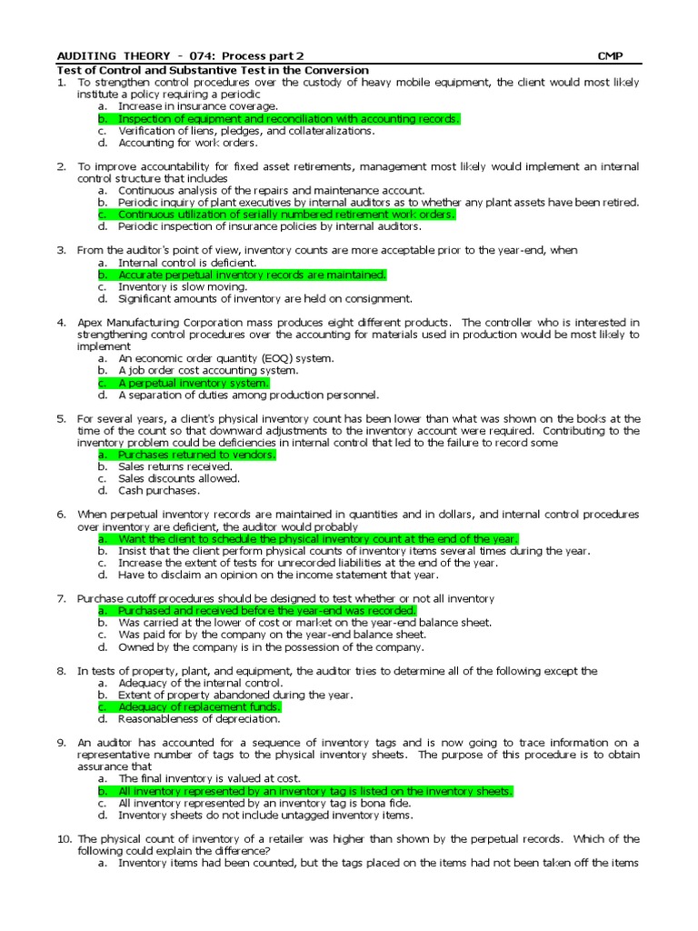 Auditing Theory - 074: Process Part 2 CMP Test of Control and ...