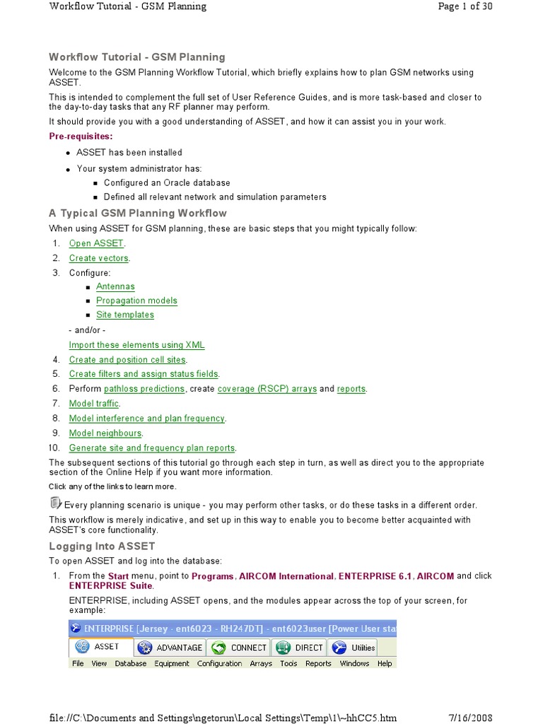 Workflow Tutorial - GSM Planning | Download Free PDF | Dialog Box | Antenna (Radio)