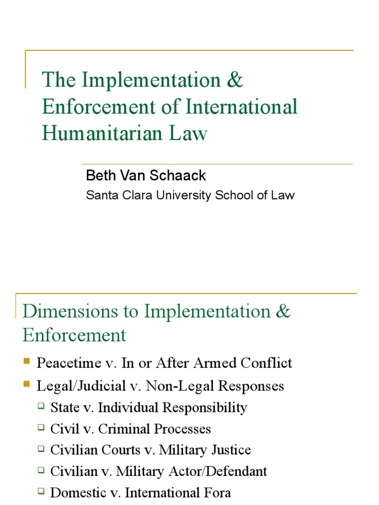 Implementation and Enforcement of IHL | PDF | International Criminal ...