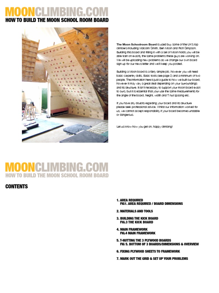 Build Your Own Moon Board Guide | PDF | Lumber | Plywood
