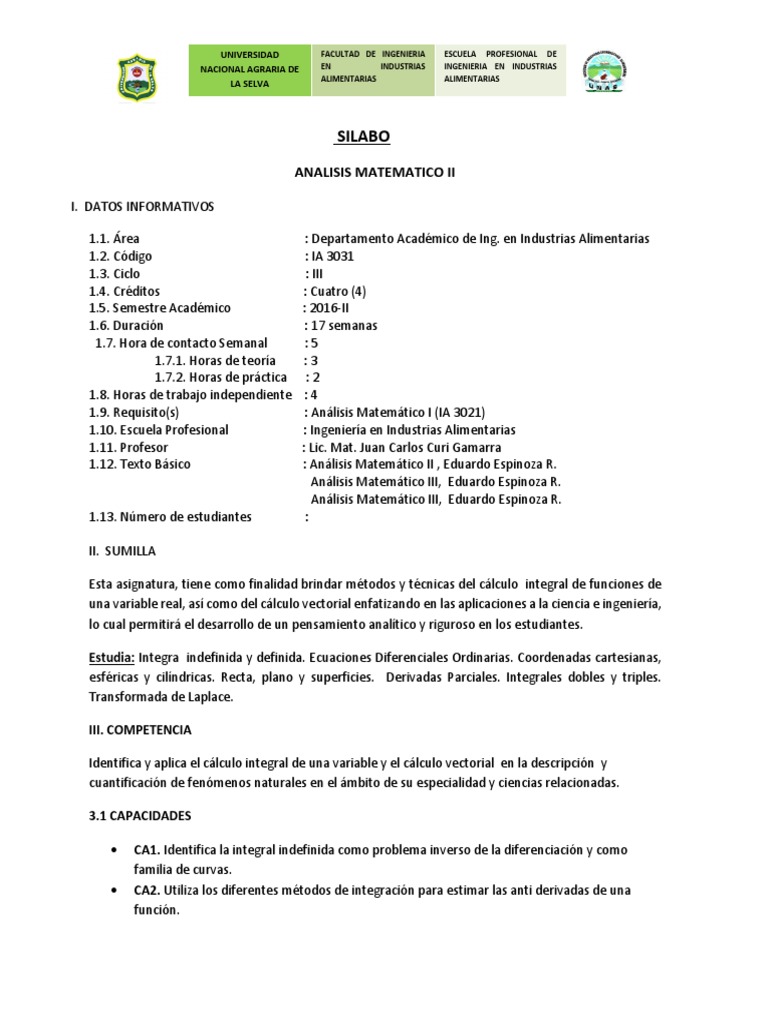 Ia3031 Mate II | PDF | Integral | Evaluación