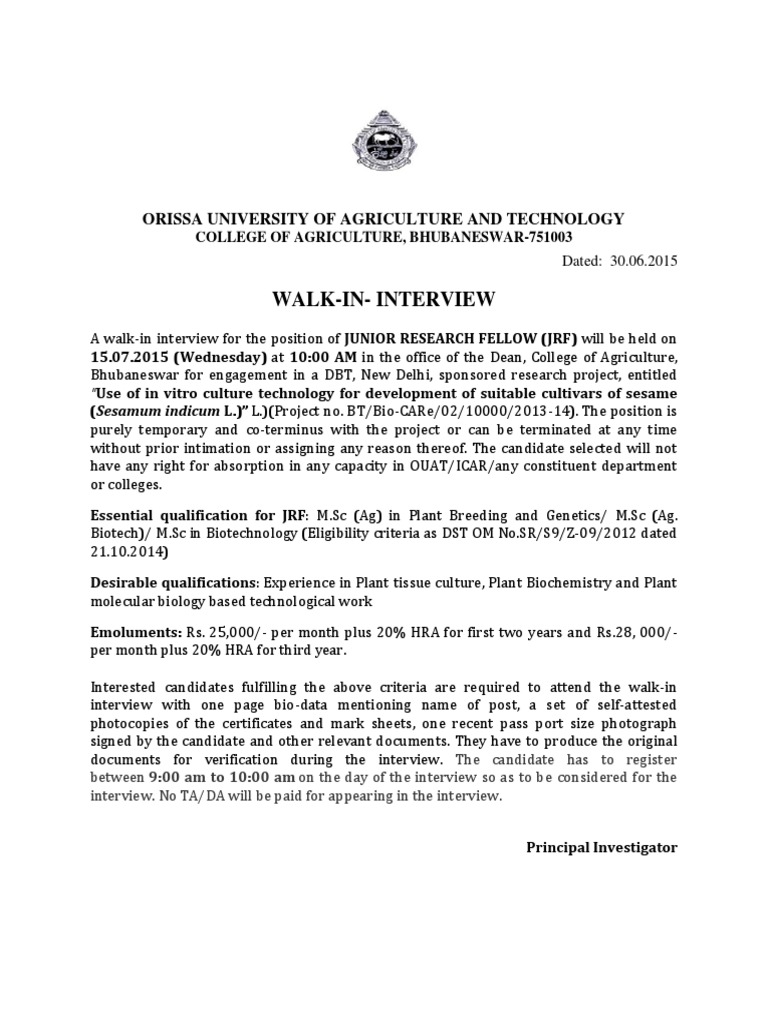 Interview Advertisement - Manasi Dash New | PDF