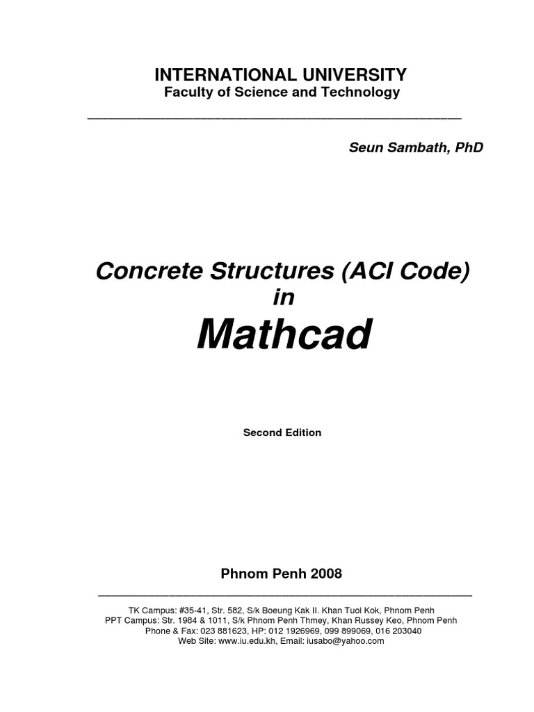 Mathcad: Concrete Structures (ACI Code) in | PDF | Technology & Engineering