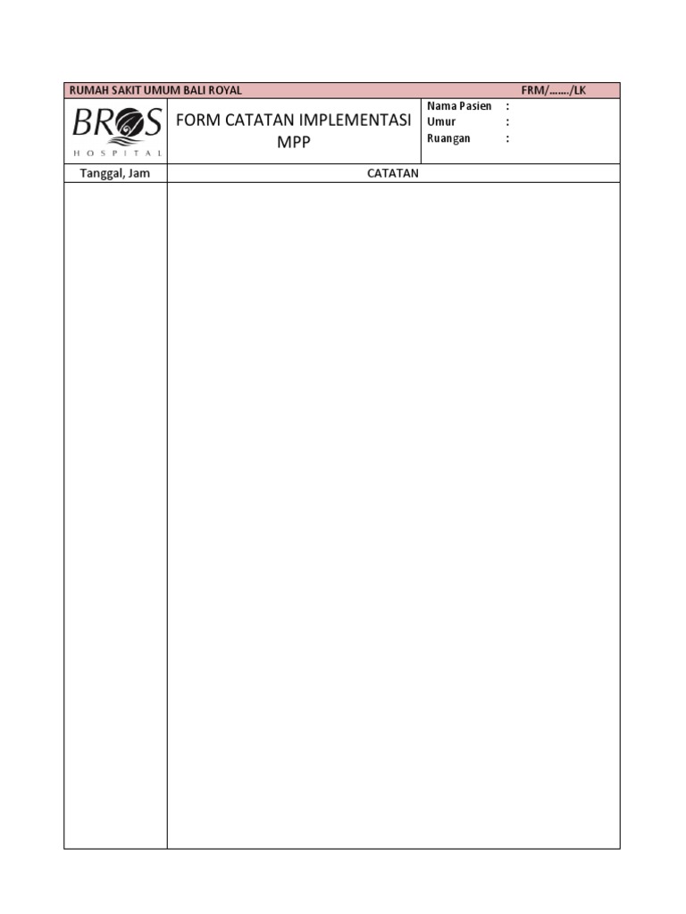 Form Catatan Implementasi MPP New | PDF