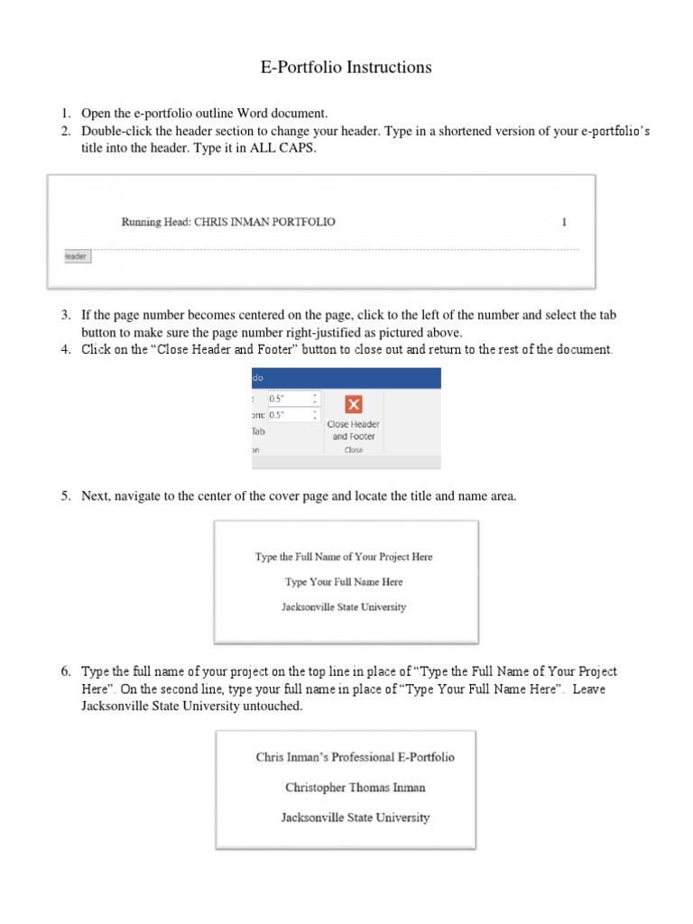 DNP Competency Eportfolio Instructions | PDF | Hyperlink | Microsoft ...