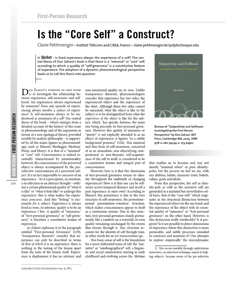 Is The Core Self A Construct Review of S PDF | PDF | Consciousness ...