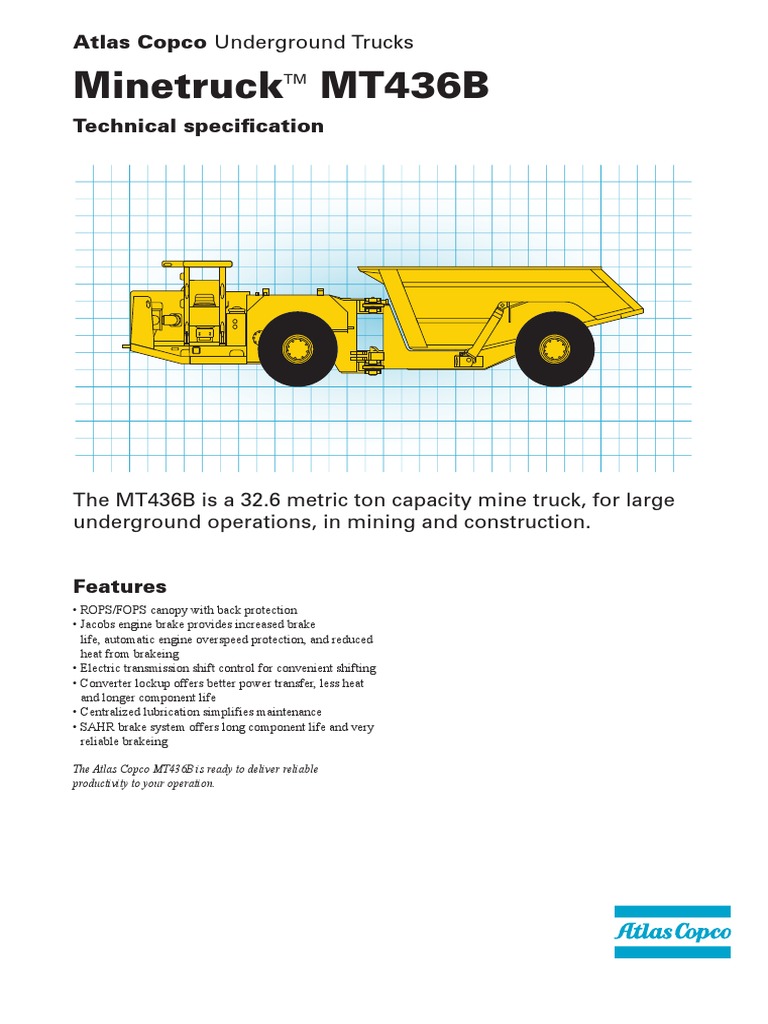 Minetruck MT436B: Atlas Copco Underground Trucks | PDF | Engines ...