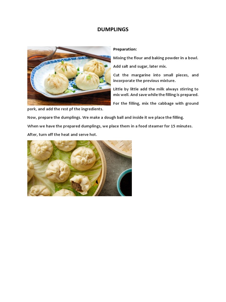 Dumplings: Preparation | PDF