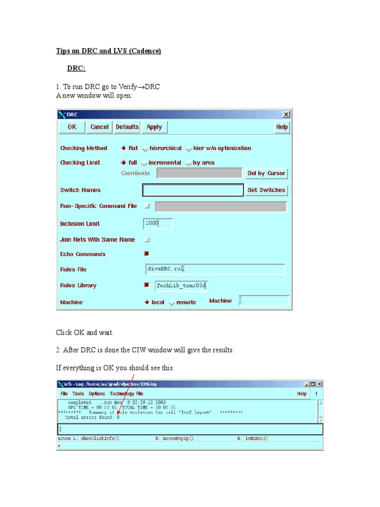 DRC and LVS Verification Guide in Cadence | PDF | Teaching Methods ...