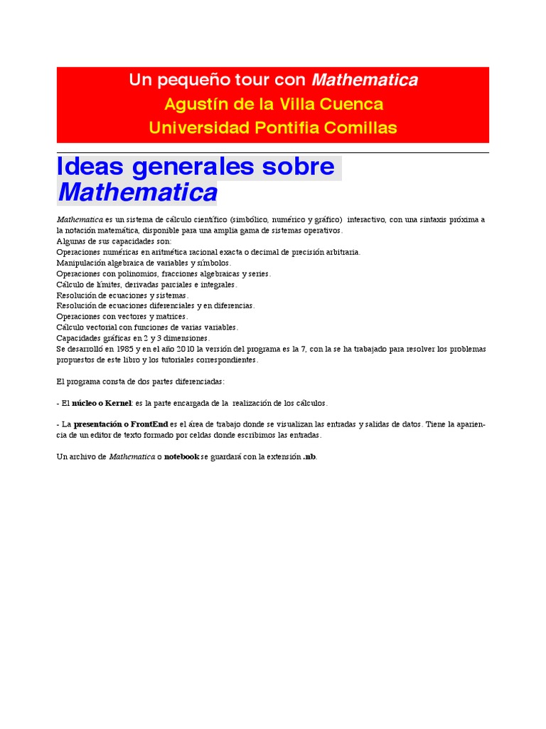 Tutorial Mathematica PDF | PDF | Función (Matemáticas) | Logaritmo