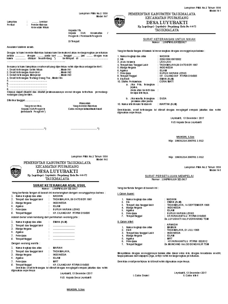 Formulir N1 N7 | PDF