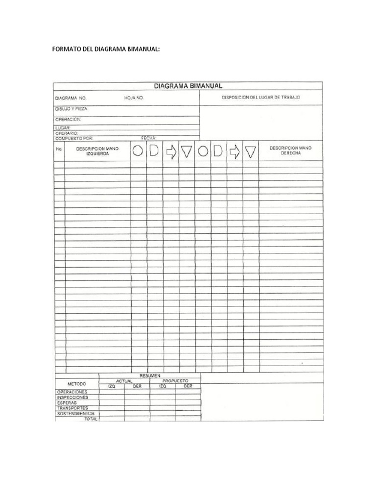 Formato Del Diagrama Bimanual | PDF | Agitación
