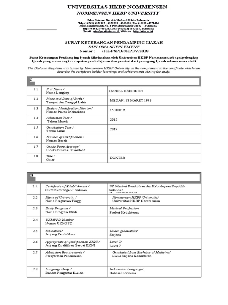 Format SKPI Profesi | PDF