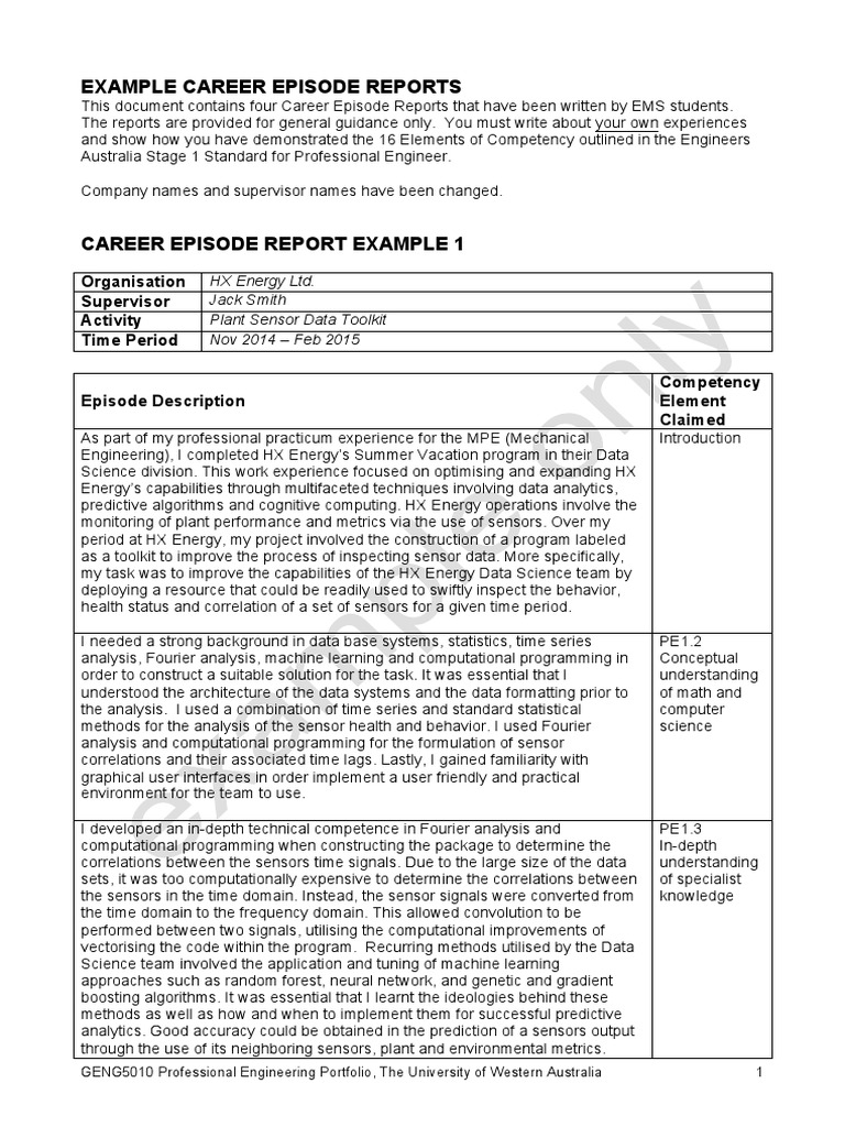 EMS Student CER Examples PDF | PDF | Engineering | Analytics