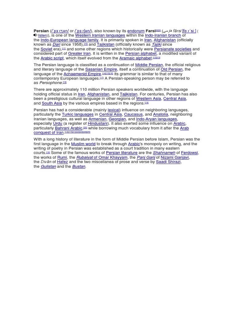 Dari Tajiki: Persian ( | PDF | History | Classics
