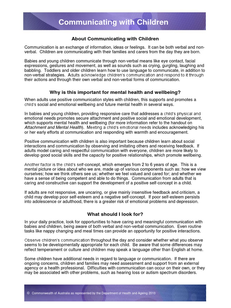 Effective Communication with Children | PDF | Nonverbal Communication | Attachment Theory