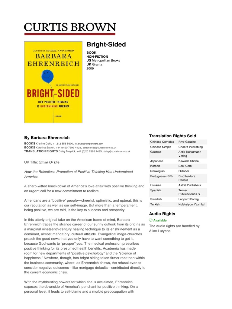 Bright Sided | PDF | Optimism | Emergence