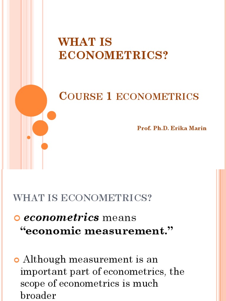 Course 1 What Is Econometrics | PDF | Econometrics | Mathematical And ...