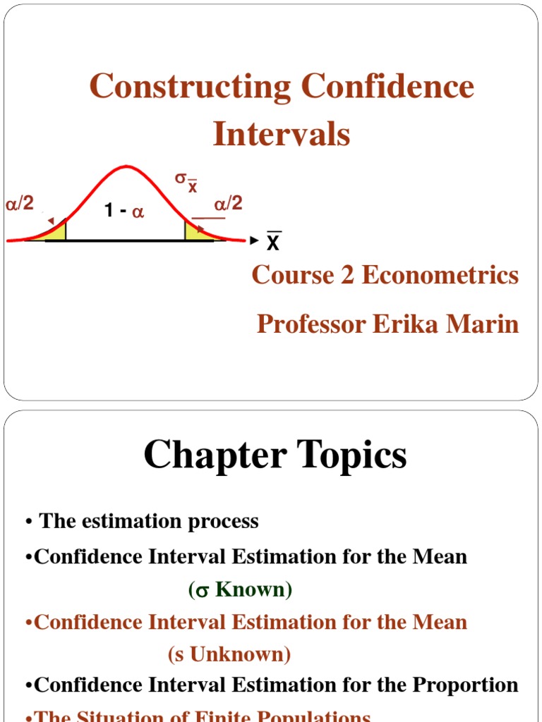 COURSE 2 ECONOMETRICS 2009 Confidence Interval | PDF | Confidence Interval | Estimation Theory