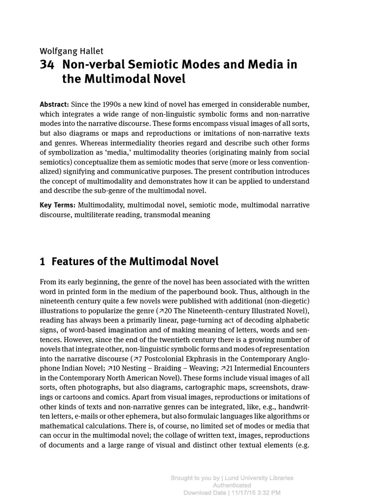 Non-Verbal Semiotic Modes and Media | PDF | Semiotics | Narrative