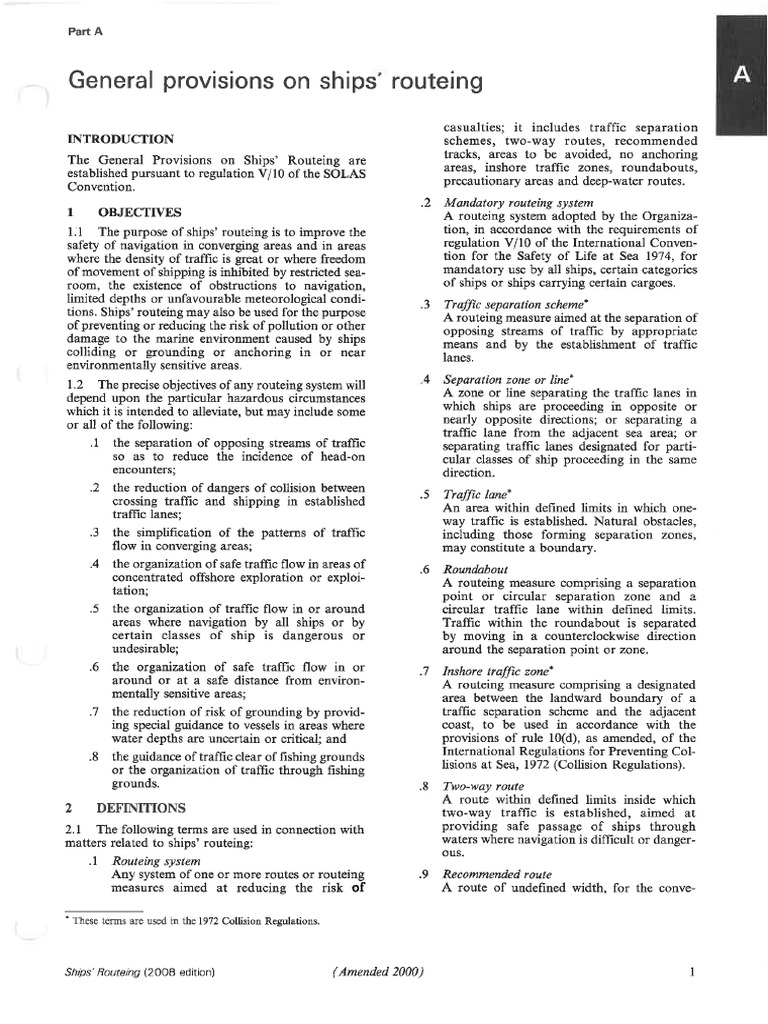Ships' Routeing - Objectives and Definitions | PDF
