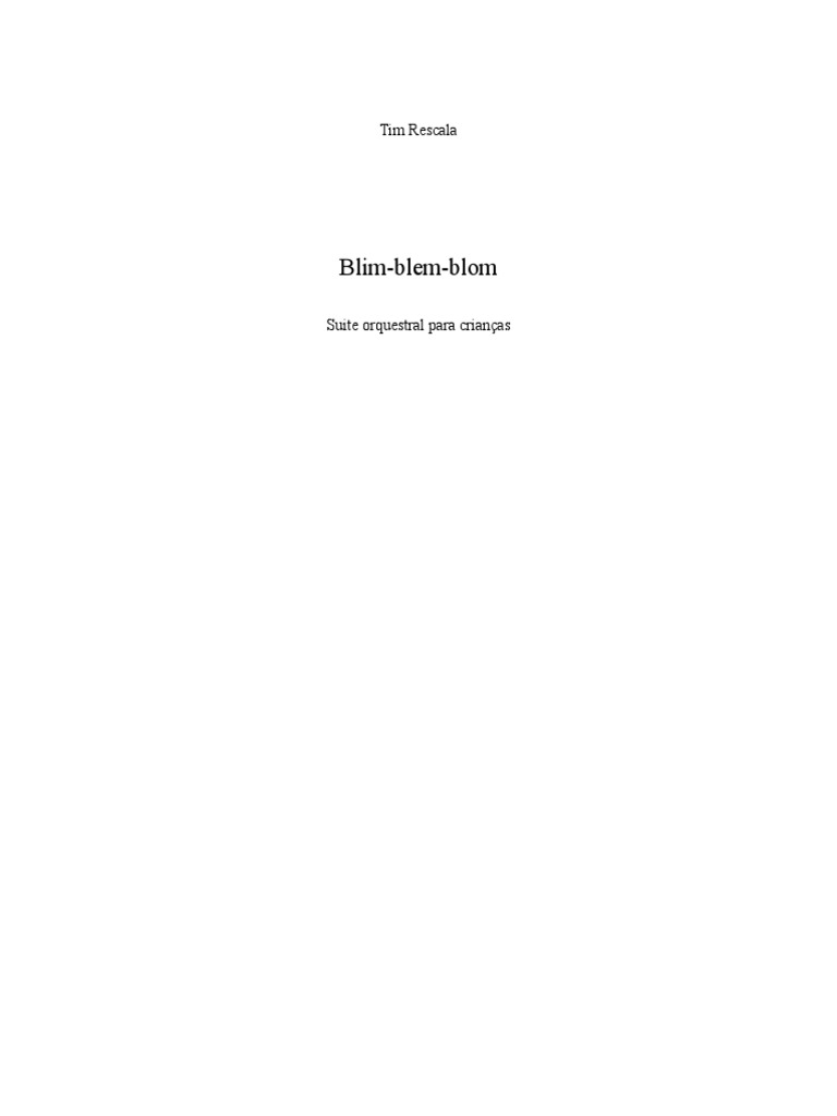 Tim Rescala - Blim Blem Blom - Full Score | PDF | Orchestras | Classical Music Groups