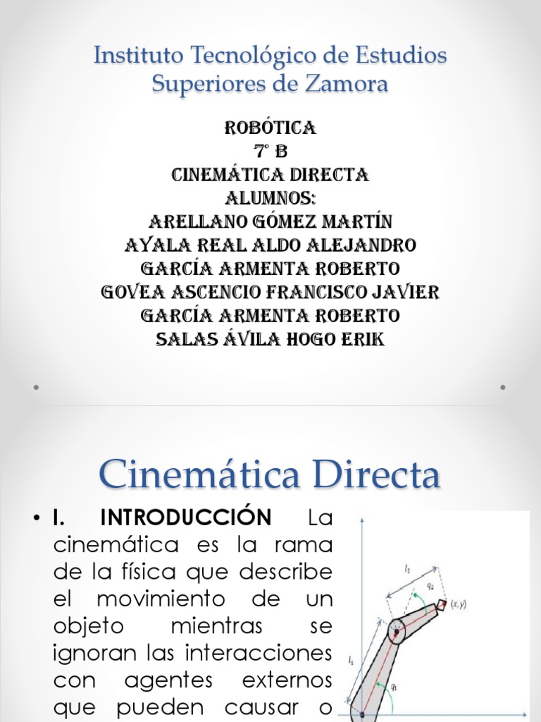 Cinematica Directa | PDF | Movimiento (física) | Cinemática