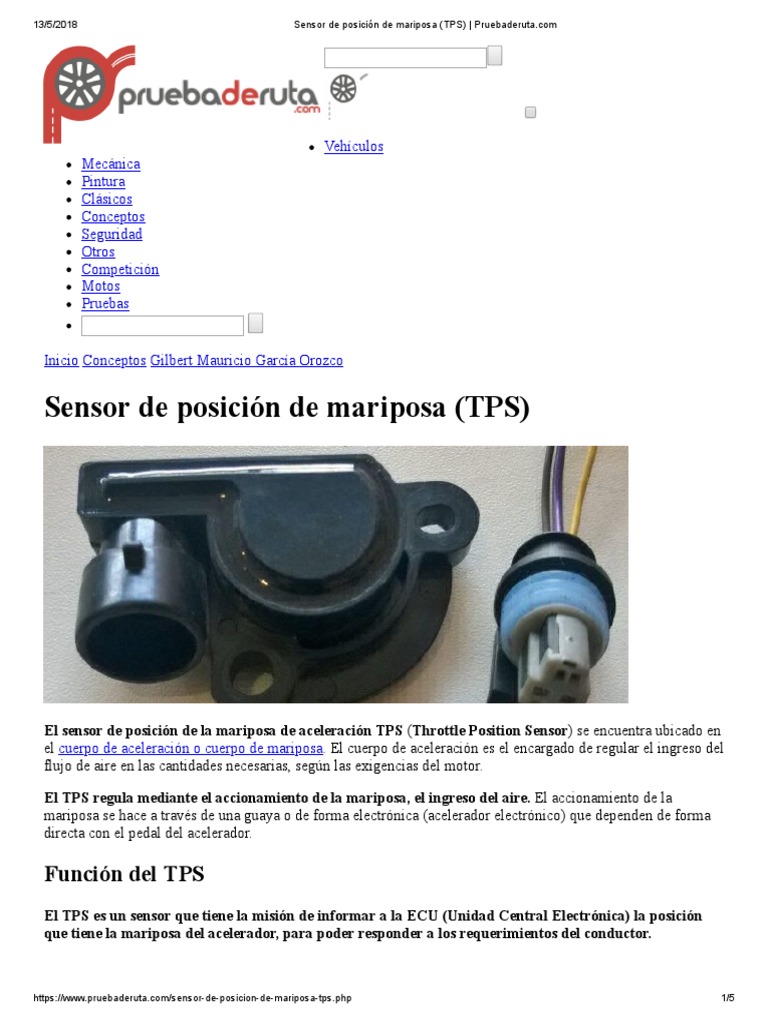 Sensor de Posición de Mariposa (TPS) _ Pruebaderuta.com | Acelerador ...