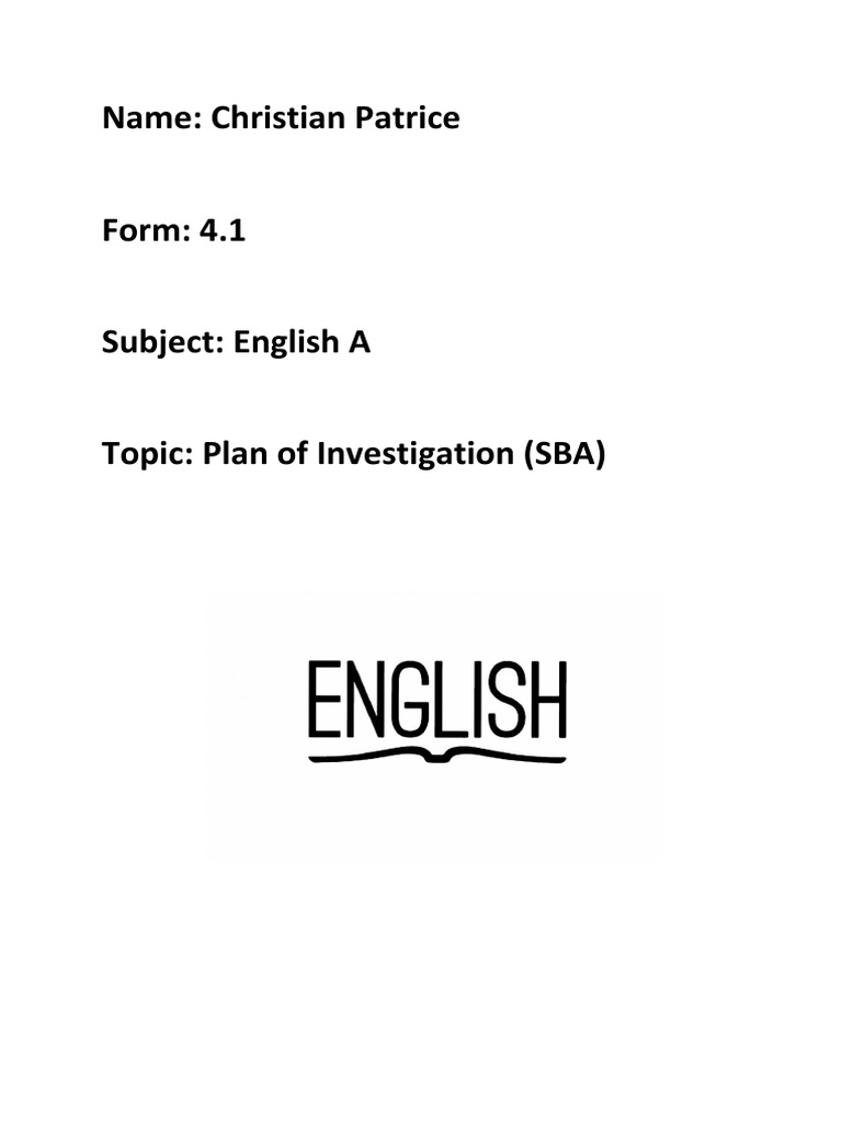 English Sba | PDF